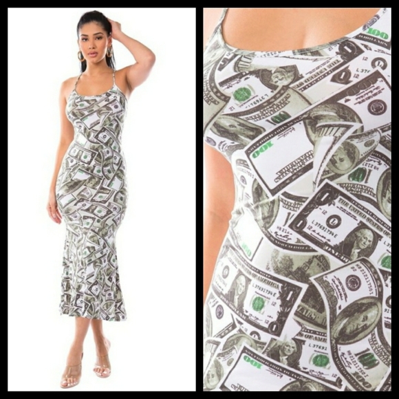 Dresses | Money Print Bodycon Dress | Poshmark